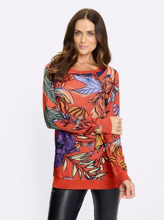 Heine Strickpullover Druck-Pullover Langarm Jersey