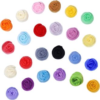 Aboofan 24 St&uuml;ck Teiliges DIY Filzwolle Farben Je Weiche Flexible Wollstreifen f&uuml;r Trockenfilzen Nadelfilzen Kreatives Basteln mit Kindern Geschenk f&uuml;r Famili