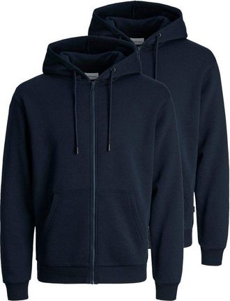 Jack & Jones Hoodie 2er Pack Bradley (Spar-Set, 2-tlg) Sweatjacke / Hoodie - Atmungsaktiv - Kapuzenjacke aus Sweat