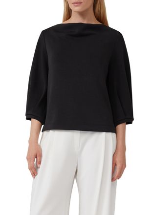 s.Oliver Weiches Sweatshirt aus Scuba mit Wasserfall-Ausschnitt