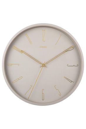 Karlsson Wanduhr Belle, Grau, Gold, Metall, 35x35x4 cm, Dekoration, Uhren, Wanduhren