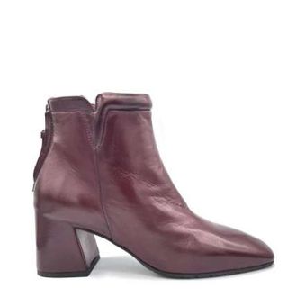 Mara Bini Burgunder Leder Stiefelette Rei&szlig;verschluss - - Shoes - Damen - Lila - 40 EU