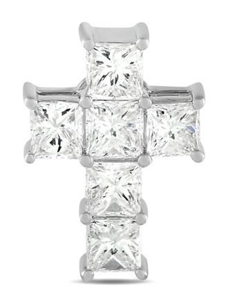 Luxury Bazaar pendentif croix en or blanc 18 ct et diamants - Argent