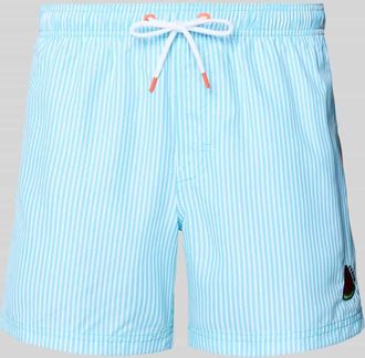 Sundek Badehose mit Motiv-Stitching und Ges&auml;&szlig;tasche