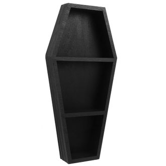 DOITOOL Gothic Coffin Wandregal aus Holz Robustes Schwebendes Regal für Wohnzimmer Dekoratives Aufbewahrungsregal für Kerzen Bücher Sammlerstücke Stilvolle Gr