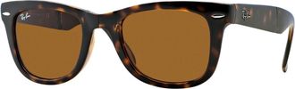 Ray-Ban Homme, Accessoires, Brun, Taille: 50 MM Lunettes de Soleil Wayfarer Pliantes Havana Marron