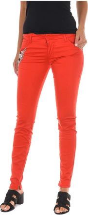 Met Gerade Hosen - - Jeans - Damen - Rot - W28