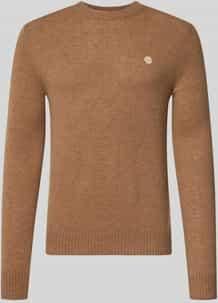 Mc Neal Slim Fit Strickpullover aus reiner Wolle mit Label-Stitching