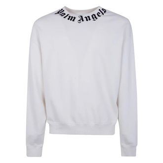 Palm Angels Neck Logo Regular Crew - - Sweatshirts & Hoodies - Herren - Wei&szlig; - S