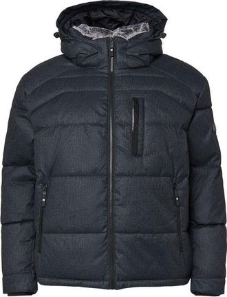 s.Oliver Winterjacke Outdoor-Jacke Melierte Pufferjacke mit abnehmbarem Kunstpelz-Innenkragen