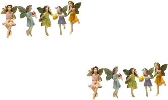 Happyyami 10st&uuml;cke Garten Dekofigur Bl&uuml;tenfee Resin Statue F&uuml;r Miniatur Landschaftsdekoration Kreative Deko F&uuml;r Garten Balkon Robust Und Leicht Zu Reinigen F&uuml;r 