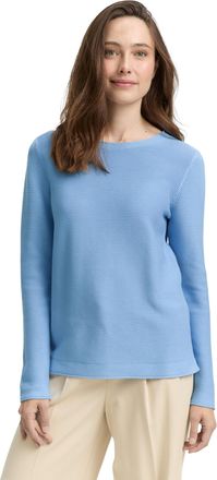 Tom Tailor Damen Strickpullover aus Bio-Baumwolle Pullover, 34587-light Fjord Blue, XXS