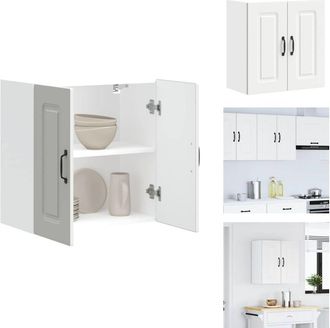 vidaXL K&uuml;chen-H&auml;ngeschrank Kalmar Wei&szlig; Holzwerkstoff - K&uuml;chen-Wandschrank - K&uuml;chen-Wandschr&auml;nke - Wandschrank K&uuml;che - K&uuml;chenschrank