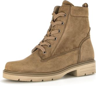 Gabor Damen Schn&uuml;rstiefeletten - Schn&uuml;rboots mit Wechselfu&szlig;bett - Herbstschuhe & Winterschuhe Damen - Blockabsatz - Braun Nut