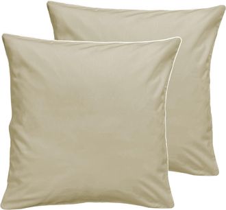 jilda-tex Luxus Premium-Bettwäsche aus Eukalyptus 100% Lyocell Tencel Zertifiziert besonders nachhaltig (Beige, 2 TLG. 80x80cm)