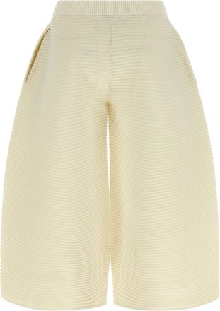 Issey Miyake Corrugated Knit Trousers - Cream