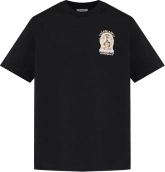 Casablanca Homme, Tops, Noir, Taille: XL T-shirt &agrave; col rond avec imprim&eacute; graphique