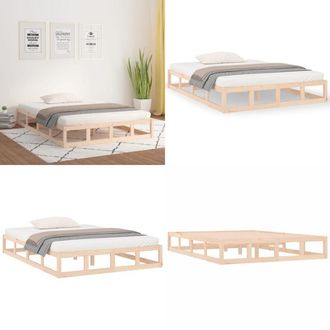 vidaXL Vidaxl - Cadre de lit sans matelas 140x190 cm bois massif - Cadre De Lit - Lit Double - Bois Massif - Lit Design - Meuble Chambre - Home & Living