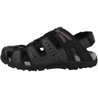 Geox Herren Uomo Strada C Sport Sandal, Black, 42 EU