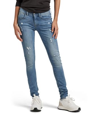 G-Star Damen Lynn D-mid Waist Super Skinny Jeans Jeans, Blau (Lt Aged Destroy D06333-9136-1243), 26W / 32L