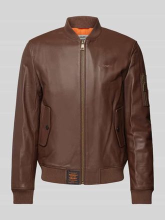 Original Bombers Jacke in Leder-Optik