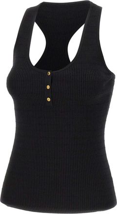 Elisabetta Franchi Femme, Tops, Noir, Taille: 40 FR Micro-braided Knit Top