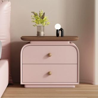 Generic Nachttisch Aus Holz, Moderner Nachttisch Mit Doppelschubladen Und Leiser Gleitschiene, Massivholz for Schreibtischlampe, Dekorationen, Mobiltelefon