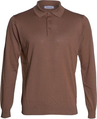 KANGRA Homme, Tops, Brun, Taille: XL Polo Manches Longues