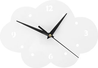 Amosfun Wolken Wanduhr Leise Kinderzimmer Cartoon Dekoration Schlafzimmer Wohnzimmer K&uuml;che Quarzuhr Ohne Batterie Zeiger Rahmen Ger&auml;uschlos Verschlossen Benut