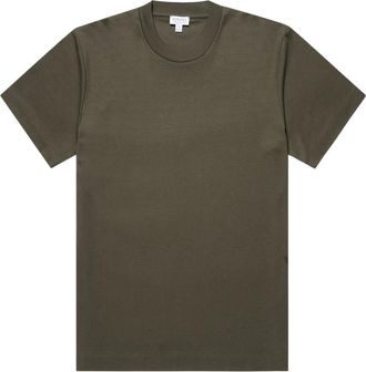 Sunspel Homme, Tops, Vert, Taille: M T-Shirt Lourd Coupe D&eacute;contract&eacute;e