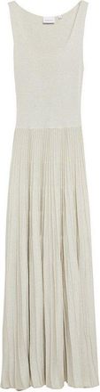 Comma Maxikleid Kleid Strickkleid mit Pliss&eacute;e-Rock aus Glitzergarn