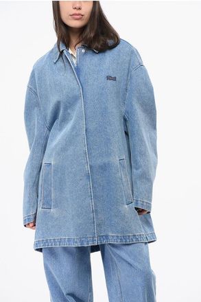 Marni Oversized Denim Jacket with Hidden Closure size 38