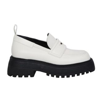 3Juin Elfenbein Leder Schwarze Loafer - - Shoes - Damen - Wei&szlig; - 40 EU