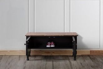 Hanah Home Stylish Black TV Unit, 100 cm Wide, 45 cm High, 30 cm Deep | 100% MDF with Spruce Top & Hornbeam Legs | Modern Design for Living Room & Entertainment 