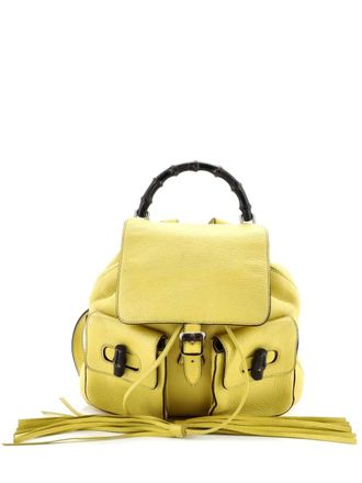 Gucci Bamboo Tassel Leather Medium backpack - Jaune