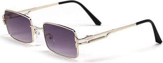 Generic Lunettes de soleil rectangulaires en métal de luxe pour hommes, mode pour femmes, lunettes de soleil rétro, lunettes de soleil avancées, lunettes de b