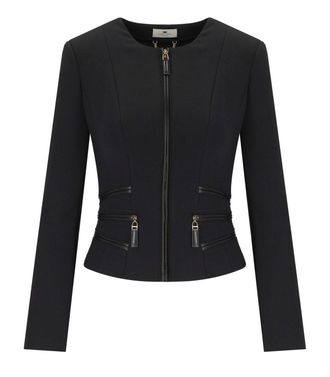 Elisabetta Franchi VESTE ZIPP&Eacute;E NOIRE ELISABETTA FRANCHI