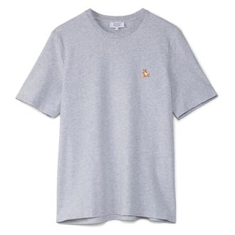 Maison Kitsuné Homme, Tops, Gris, Taille: XL T-shirt décontracté en coton pour homme