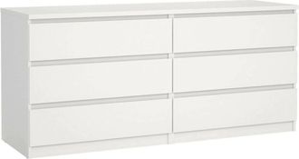 Dmora Kommode Giselle, Wohnzimmerbuffet, Wohnzimmer-Sideboard, Moderne K&uuml;chen-Speisekammer, 154x50 h70 cm, Wei&szlig;