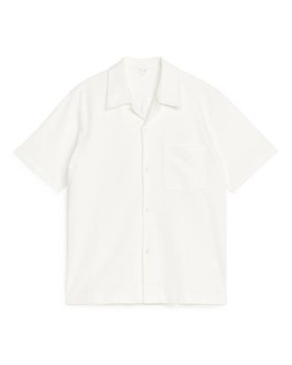 Arket Jerseyhemd Mit Kubanischem Kragen -Wei&szlig;