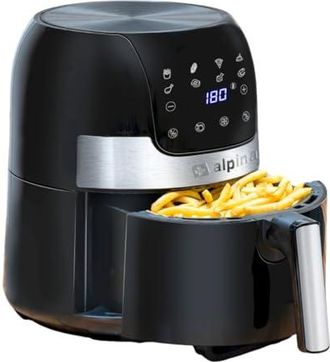 Alpina Airfryer - Friteuse &Eacute;lectrique - 3,5L - 80 &agrave; 200 &deg;C - Minuterie jusqu&agrave; 60 minutes - 1400W - &Eacute;cran Num&eacute;rique, Noir