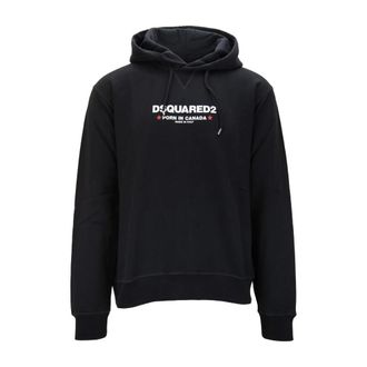 Dsquared2 Homme, Sweatshirts et sweats à capuche, Noir, Taille: 2XL Sweat à capuche avec impression contrastée