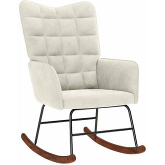 vidaXL Chaise &agrave; bascule Cr&egrave;me Velours Vidaxl