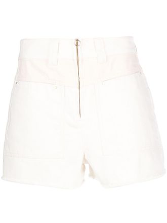 BA&SH Halbhohe Jeans-Shorts - Nude