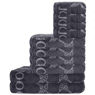 Joop Handtuch Set, 10-TLG - Cornflower, 2X Duschtuch, 4X Handtuch, 4X G&auml;stetuch Anthrazit Set
