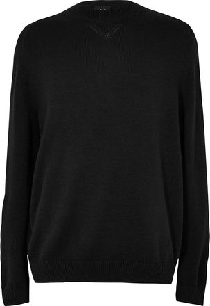 A|X Armani Exchange Pullover f&uuml;r Herren/Damen Unisex, Rundhalsausschnitt, Lang&auml;rmlig (Schwarz)