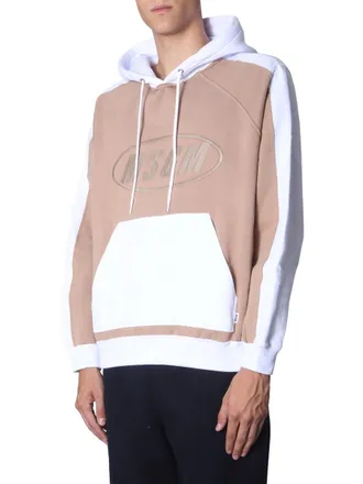 Msgm Oversize Hooded Sweatshirt - White
