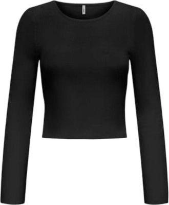 Only Only, Femme, Tops, Noir, Taille: 42 FR Top en maille &agrave; manches longues et col rond