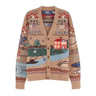 Polo Ralph Lauren Cardigan en Laine Sc&eacute;nique - Homme - Pulls - Multicolore - Taille: M