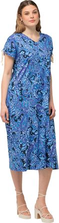 Ulla Popken Damen Jerseykleid, Bedruckt 832021 Kleid, Blau, 42-44 EU